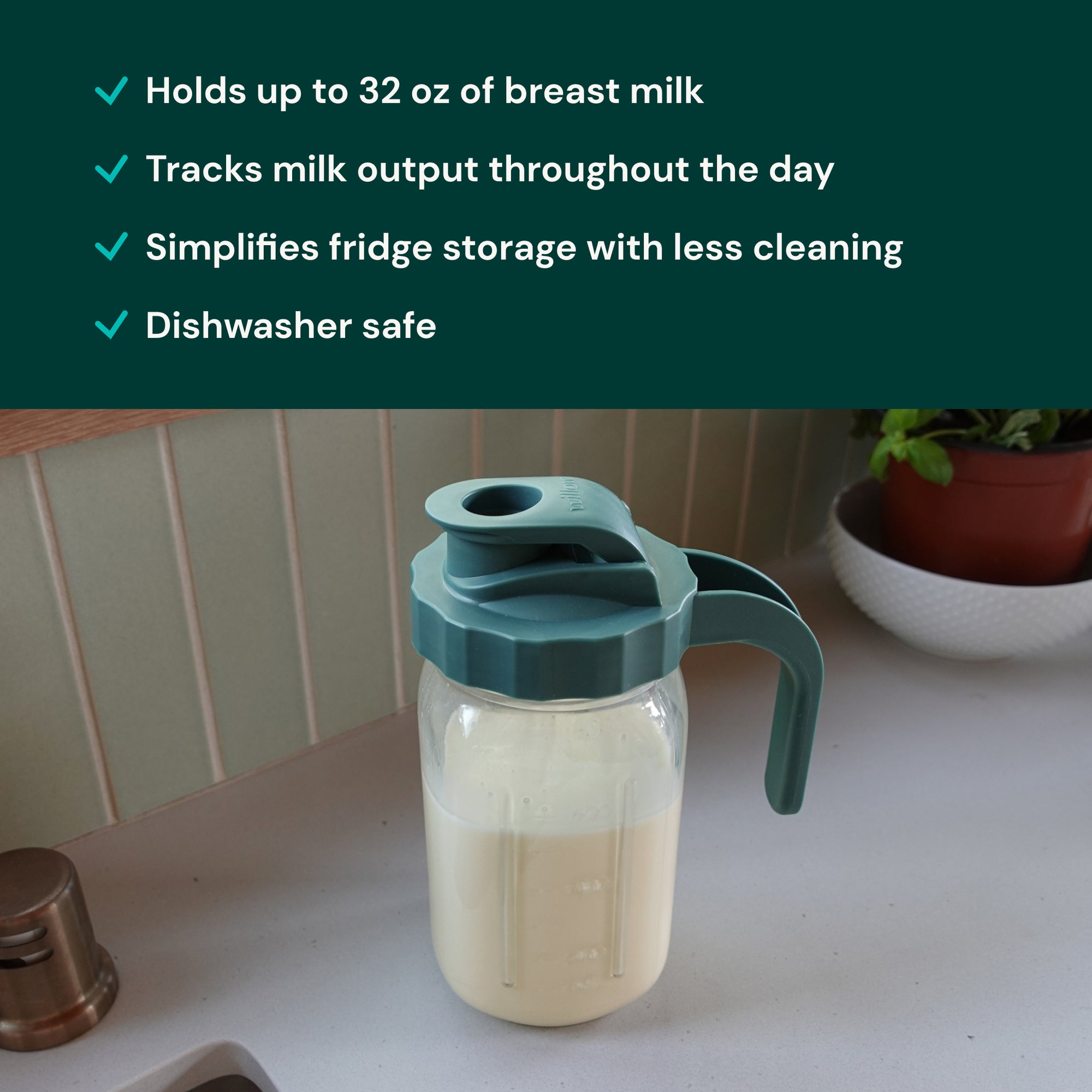 Glass Breast Milk Pitcher (32 oz) – Willow Pump